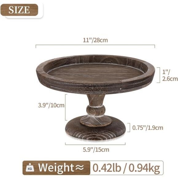 Accents | Round Wood Display Riser Rustic Wooden Risers Pedestal Plate ...